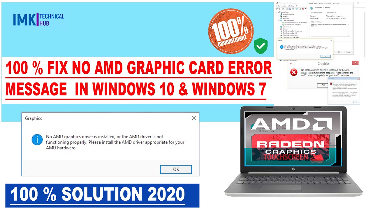 How to Fix No AMD Graphic Card Error message in Windows 10 & 7 | 100 % Commitment