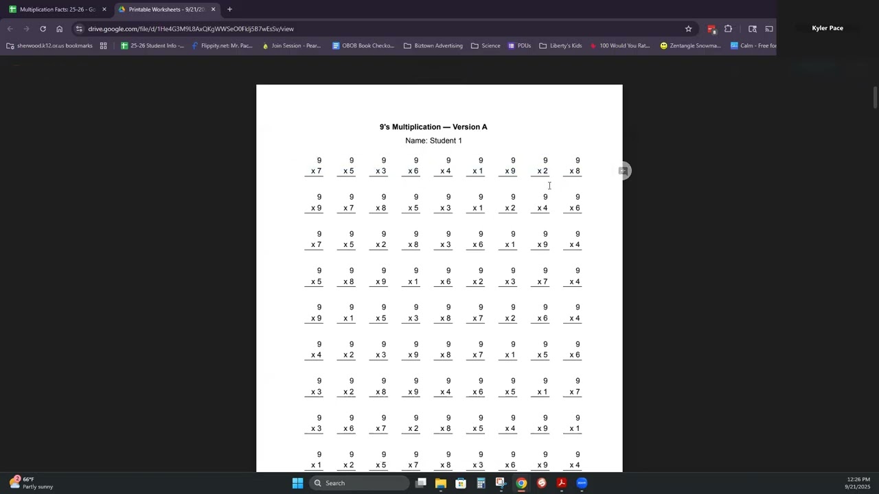 Multiplication Math Facts Generator - Overview