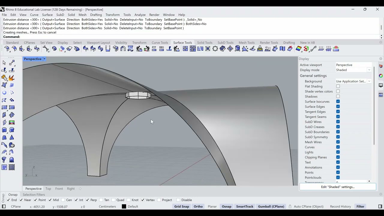 Model a groin vault - Rhinoceros tutorial