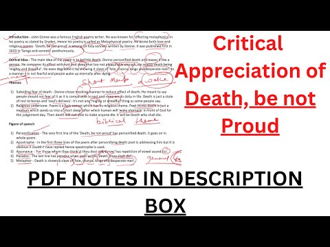 Critical Appreciation of ‘Death be not Proud’ – John Donne