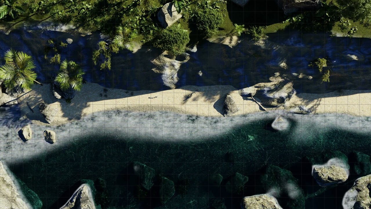Animated Battlemap Beach Cliff With Ambient Music [4K UHD]