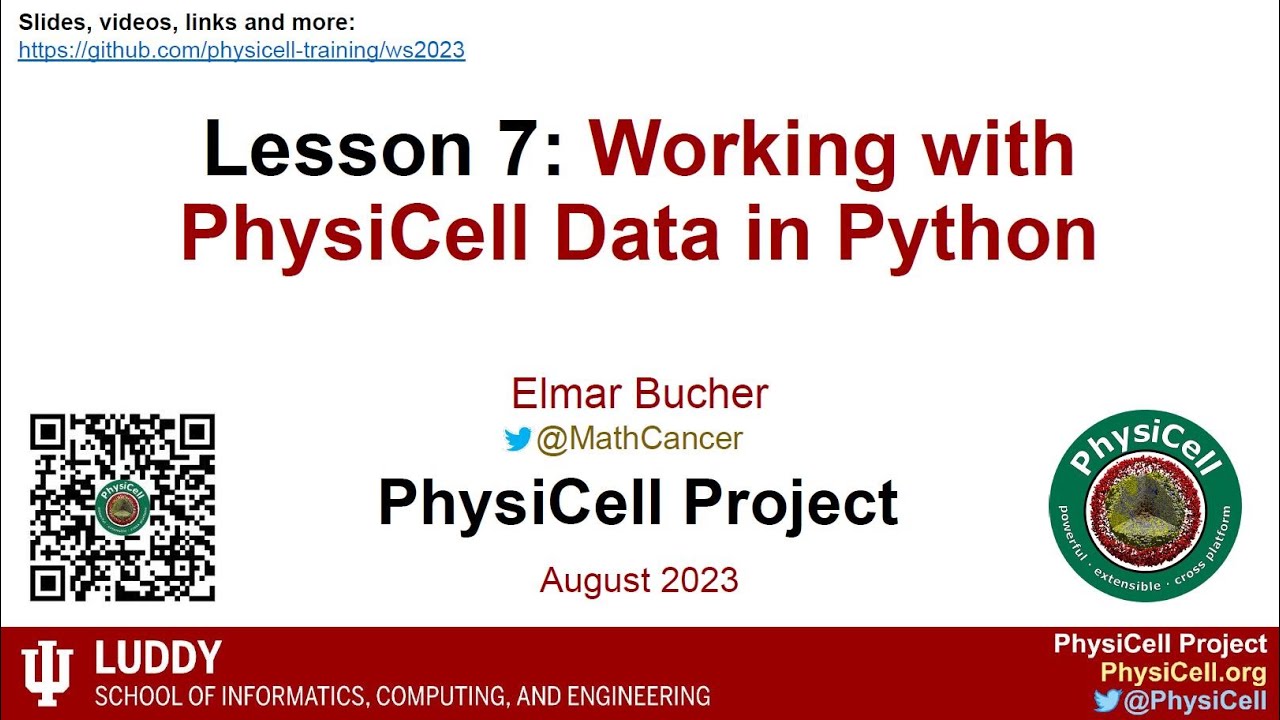 PhysiCell Workshop 2023 Session 7: Working with PhysiCell Data in Python with Data Loader