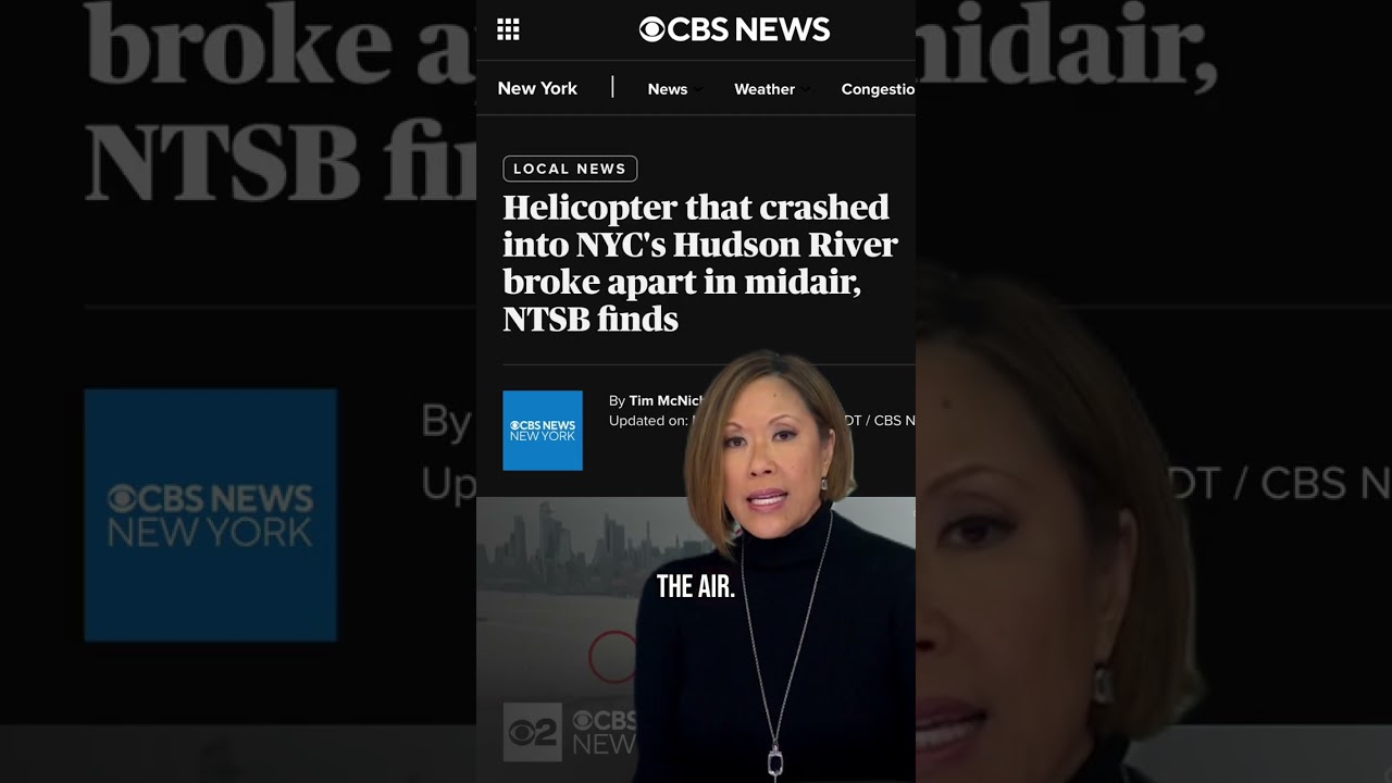 Helicopter that crashed into NYC's Hudson River broke apart in midair, NTSB finds