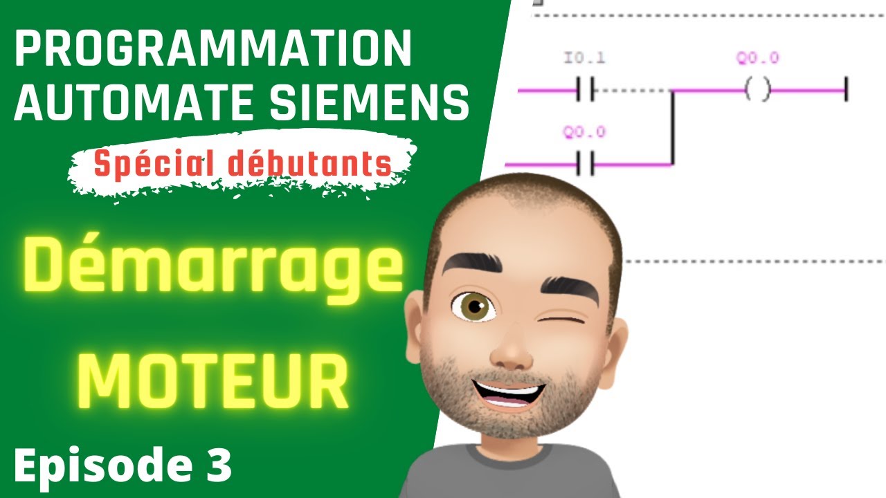 Démarrage moteur simple [ Tuto programmation automate Siemens S7 #3 ]