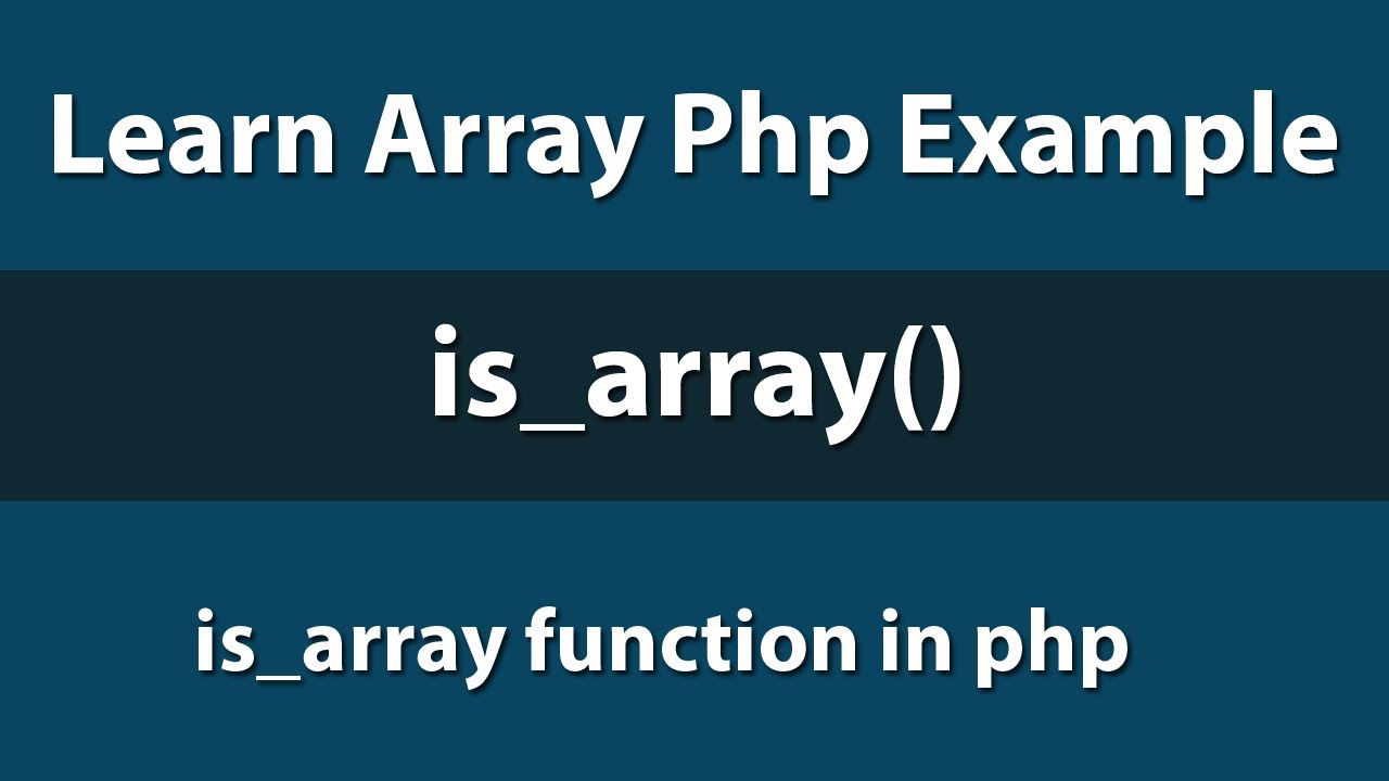 is_array in PHP Function With Example Tutorial Hindi / Urdu