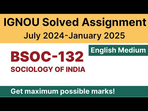 IGNOU BSOC 132 Solved Assignment 2024-25 PDF Download | English Medium | Vidyamojo