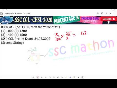 if x % of 25/2 is 150 then the value of x is