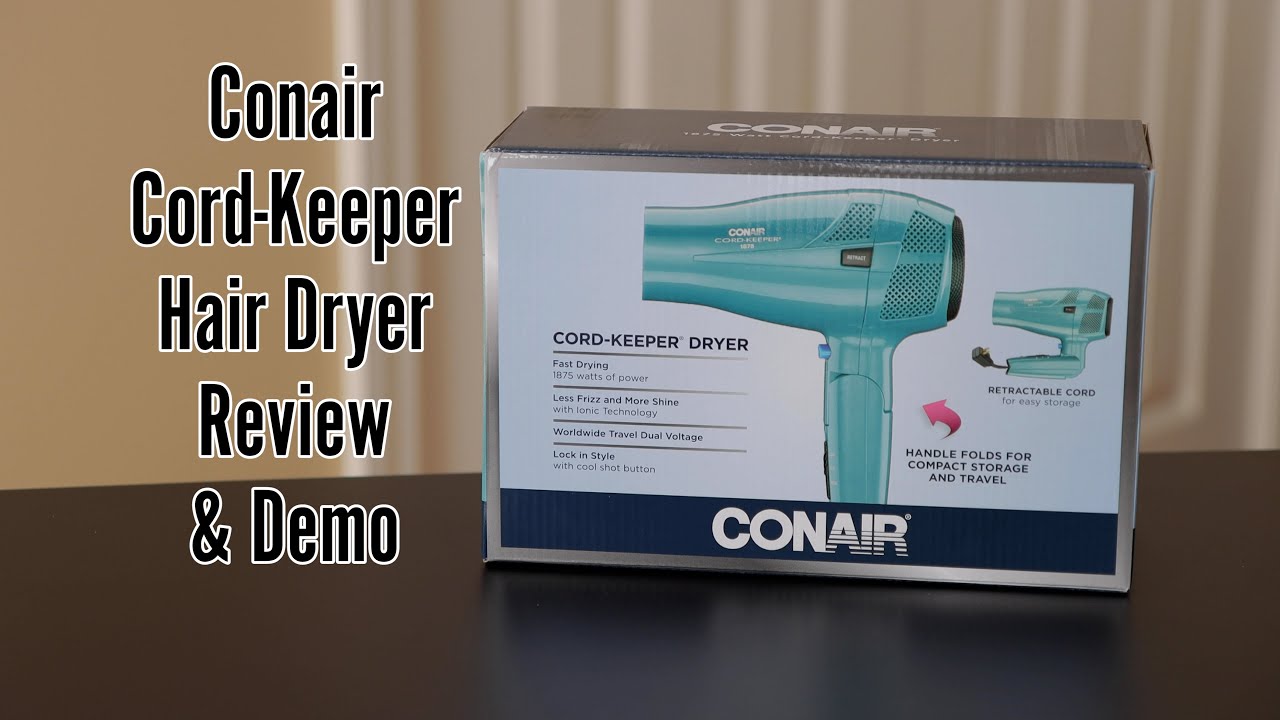 Conair Cord-Keeper Hair Dryer Review & Demo - Is this the best travel hair dryer?