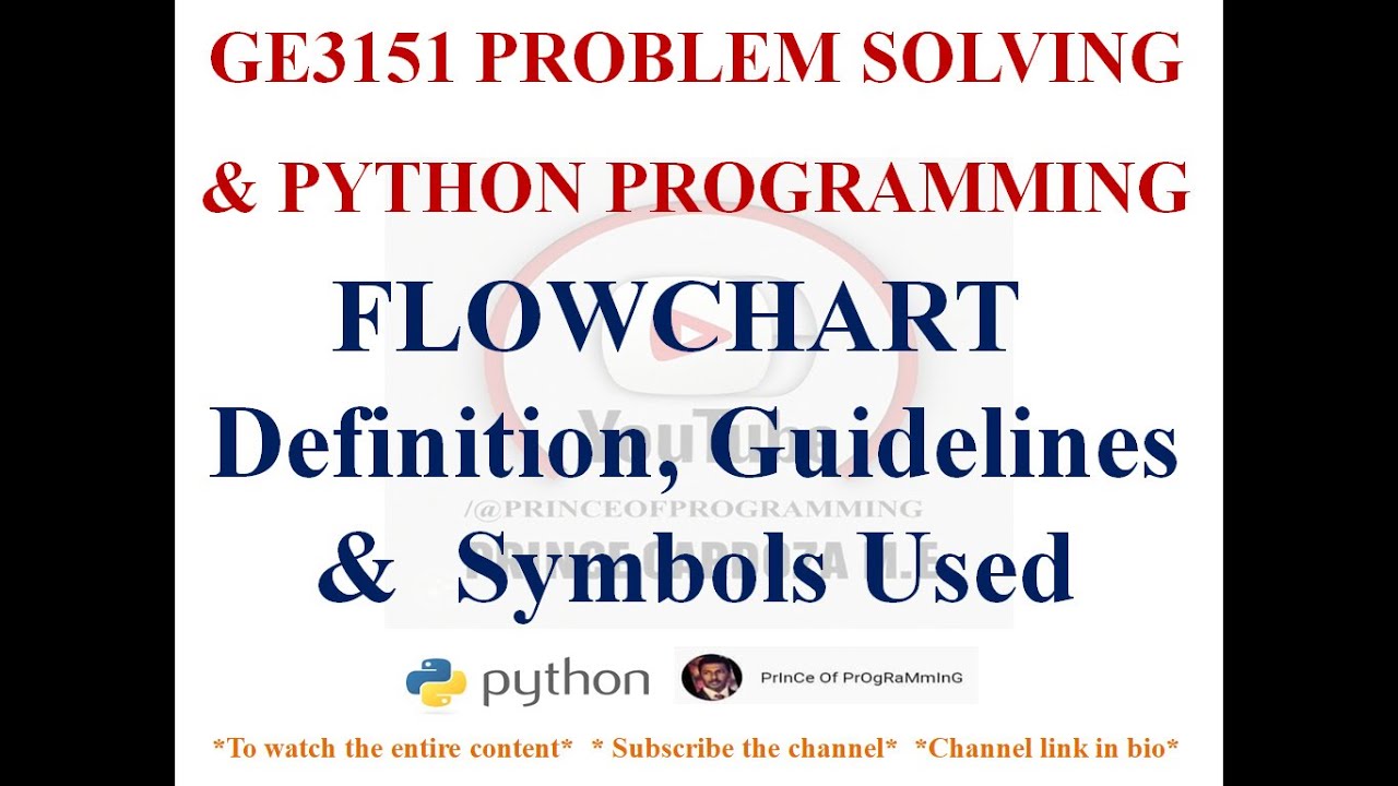 FLOWCHARTS | DEFINITION AND GUIDELINES | GE3151 PROBLEM SOLVING AND PYTHON PROGRAMMING NOTES