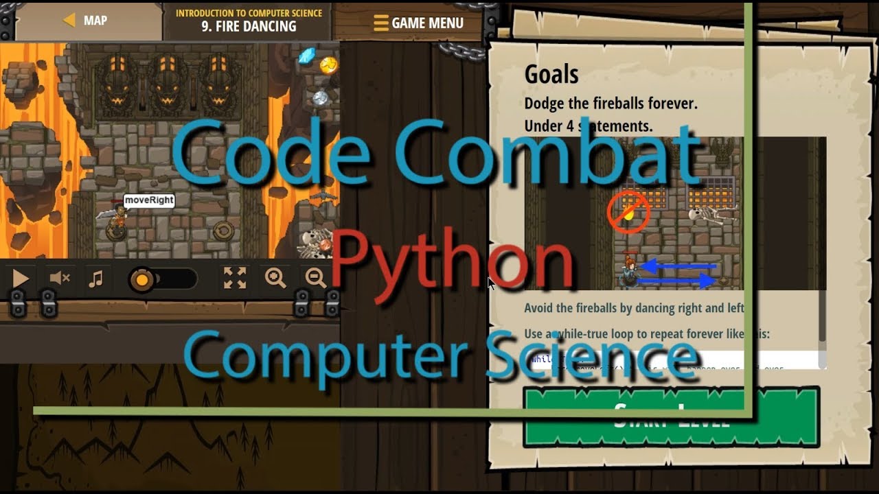 Code Combat Fire Dancing - Level 9 Python Tutorial with Solution
