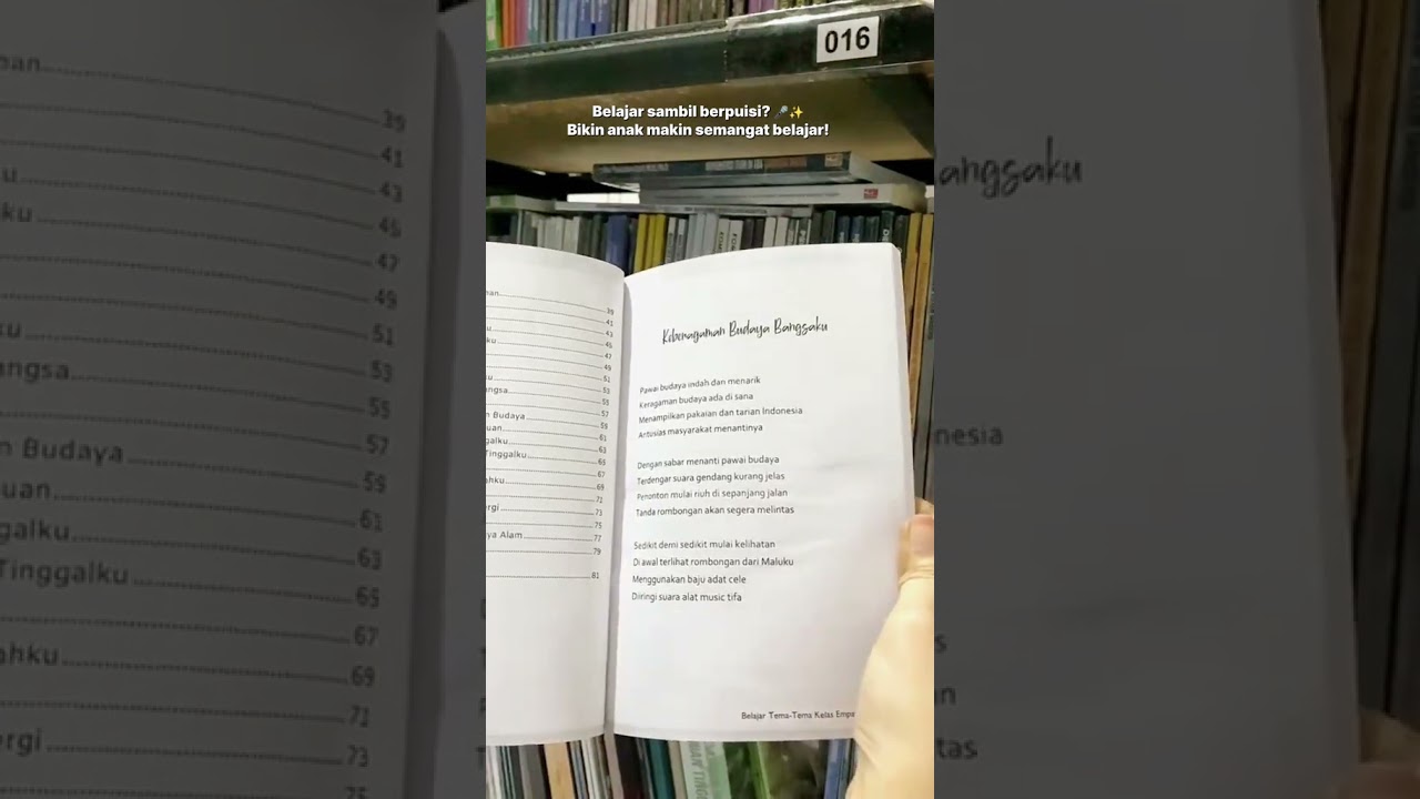 Kumpulan Puisi Belajar Tema-Tema Kelas Empat #trending #booktok #ytshorts