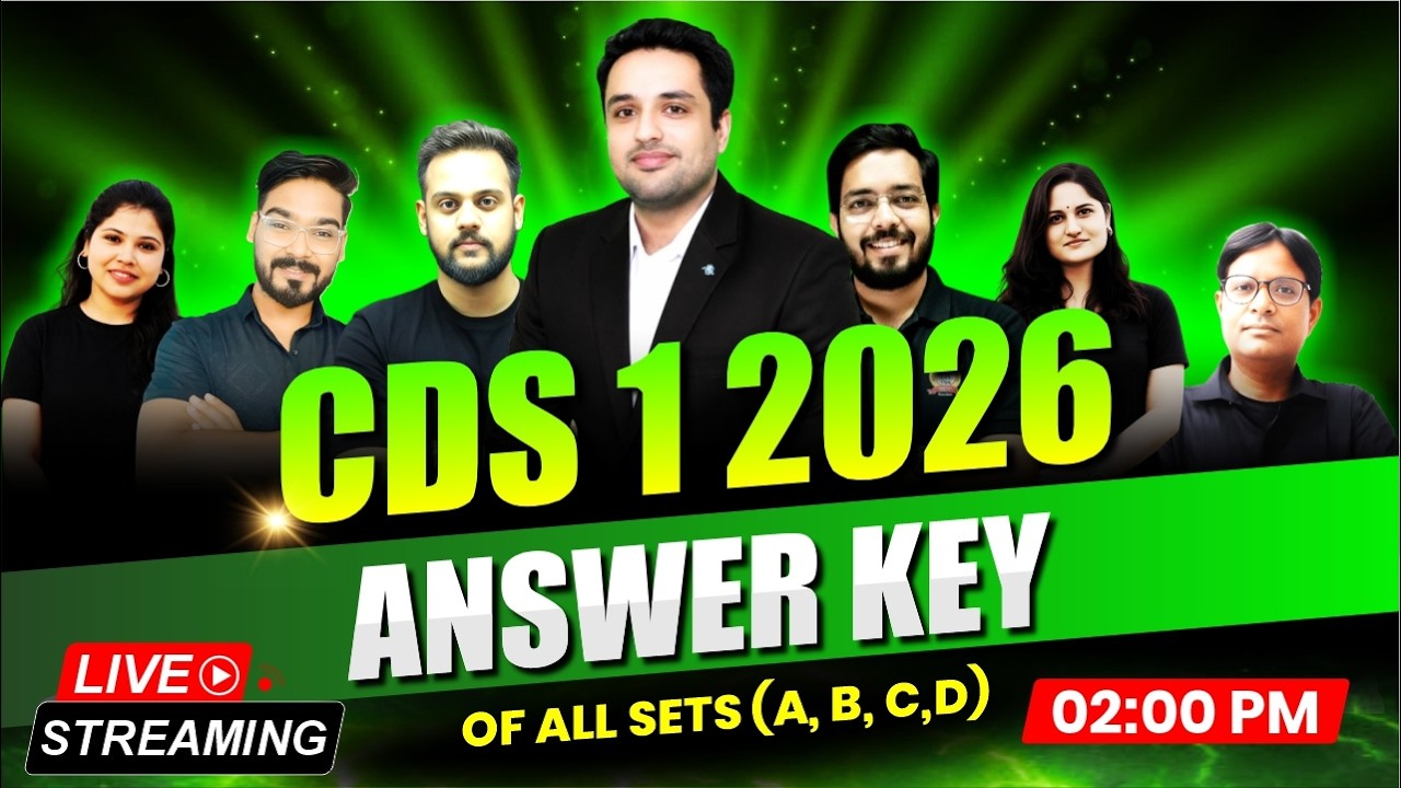 100% Accurate CDS 1 2026 Answer Key of Set A,B,C,D🔥 CDS 1 2026 English, GK, Maths Exam Answer Key