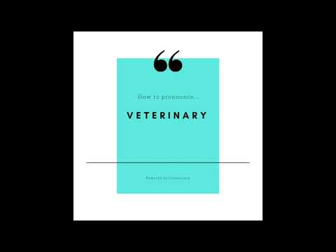 How to Pronounce "Veterinary"