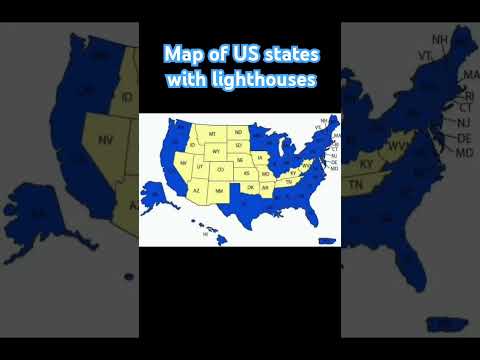 Map of US states with lighthouses
