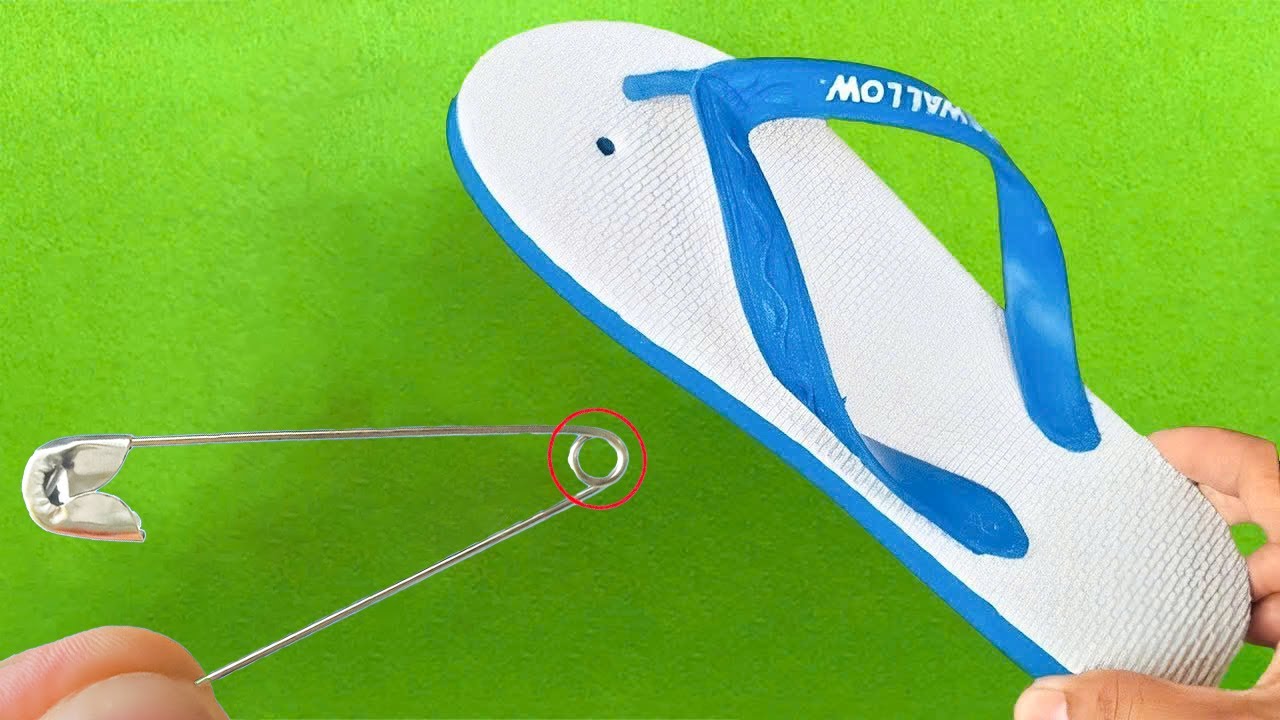 Don't throw away your slippers! Fix them in 2 minutes with a safety pin.