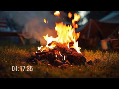 1 Hour 30 Minute Timer, Campfire Screensaver with Nature Sounds | Cozy Fire Pit Countdown #90minutes