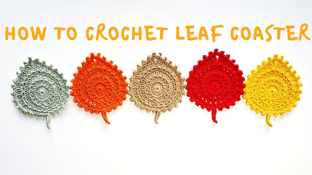 How to crochet leaf coaster 🍂