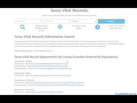 Texas Vital Records (Birth, Death, Marriage, Divorce)