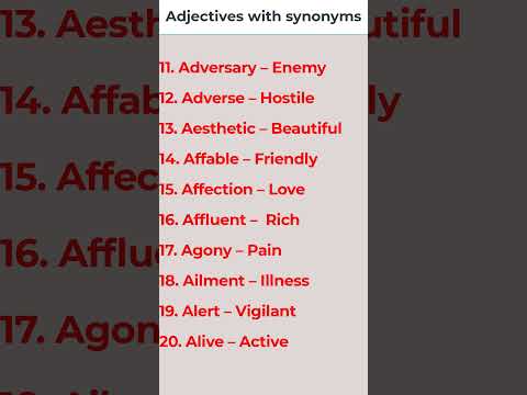 Adjective with synonyms #shorts