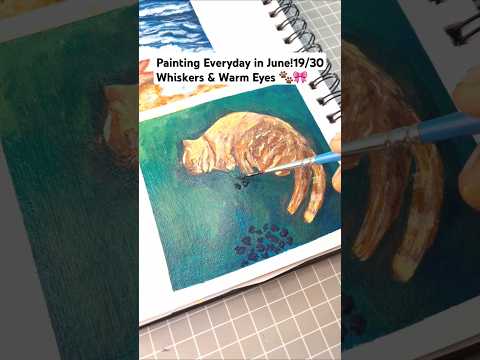 Cozy Cat Painting 🐱 | Wildflower Field Acrylic Art