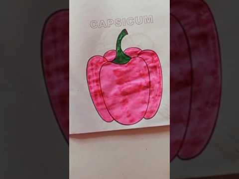 Capsicum 🫑 drawing #drawing #viral #capsicum #coloring #vegetables #desinartist #painting