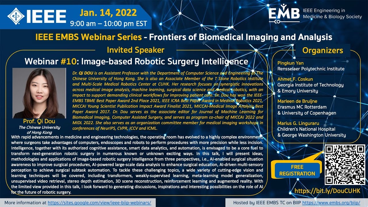 Webinar #10: Image-based Robotic Surgery Intelligence - Prof. Qi Dou