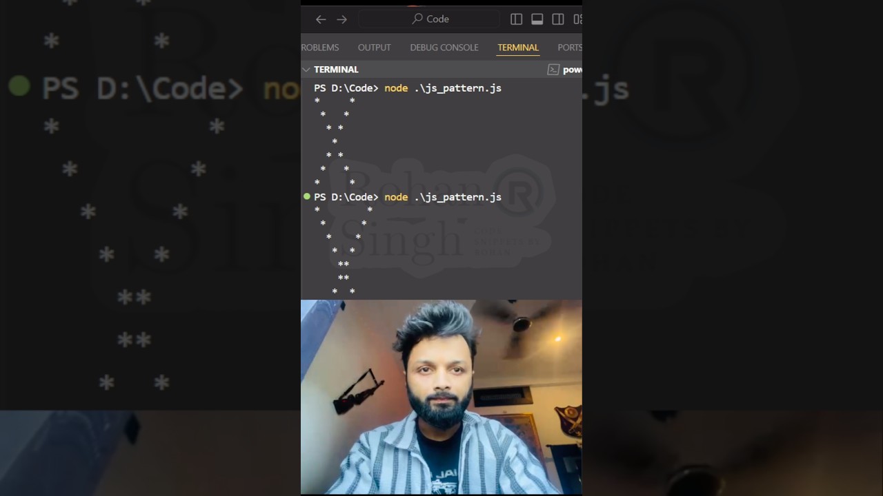 Javascript Cross Star Pattern | Javascript Tutorial #shorts #javascript #codingshorts #coderohan