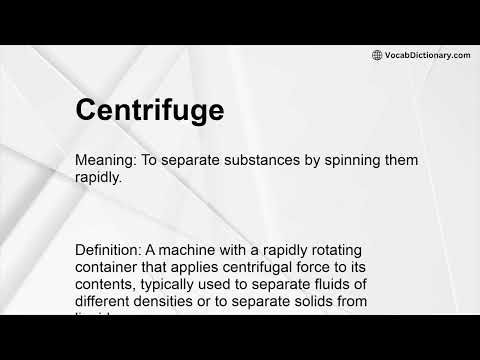 Centrifuge Meaning