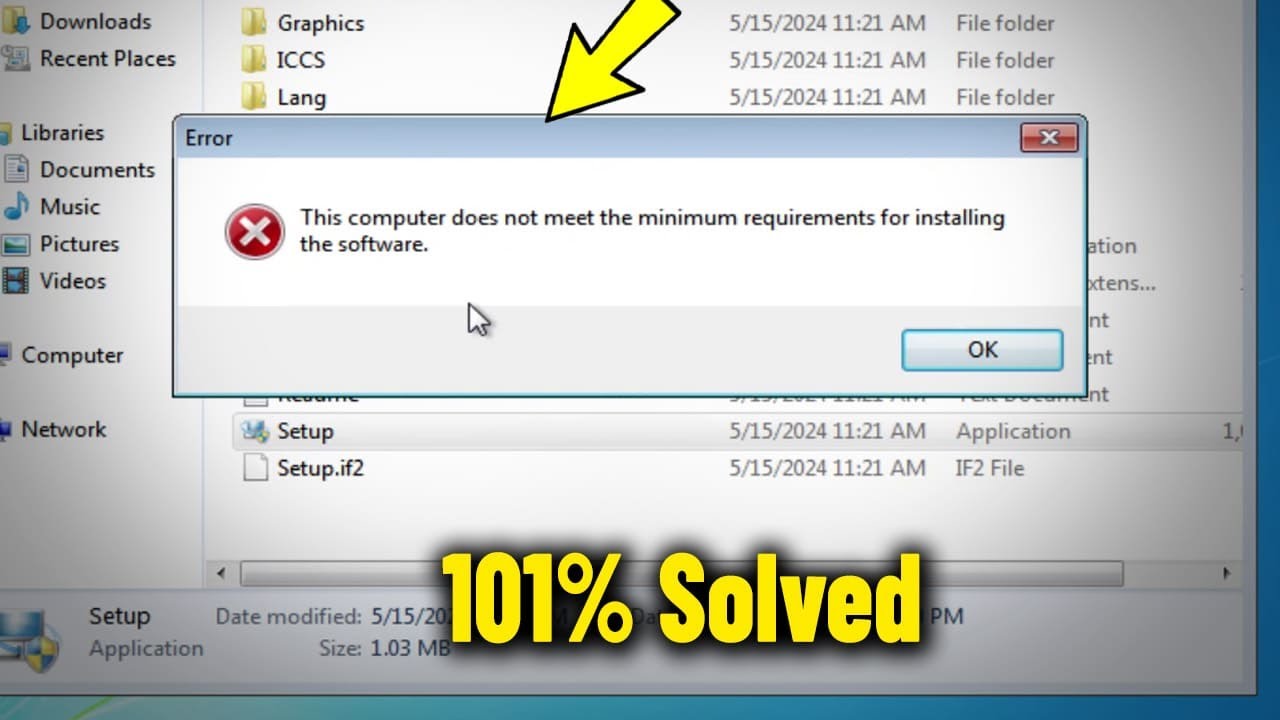 This computer does not meet the minimum requirements for installing software - Fix Intel Graphics ✅
