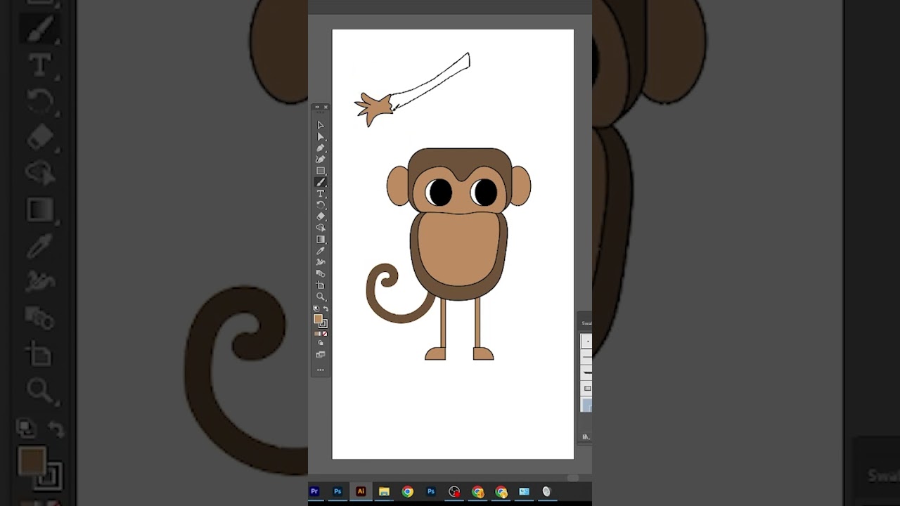 MONKEY DESIGN FLAT with ADOBE ILLUSTRATOR 2023 - A Step by Step Tutorial