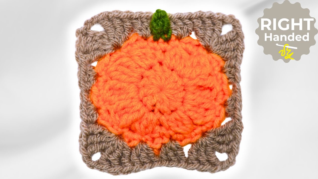 EASY Crochet Pumpkin Granny Square | Step by Step Tutorial!