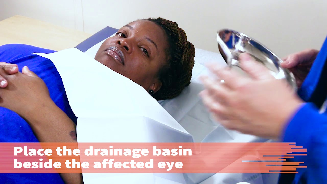 Instruct and Prepare a Patient for a Procedure or Treatment: Irrigate a Patient's Eyes