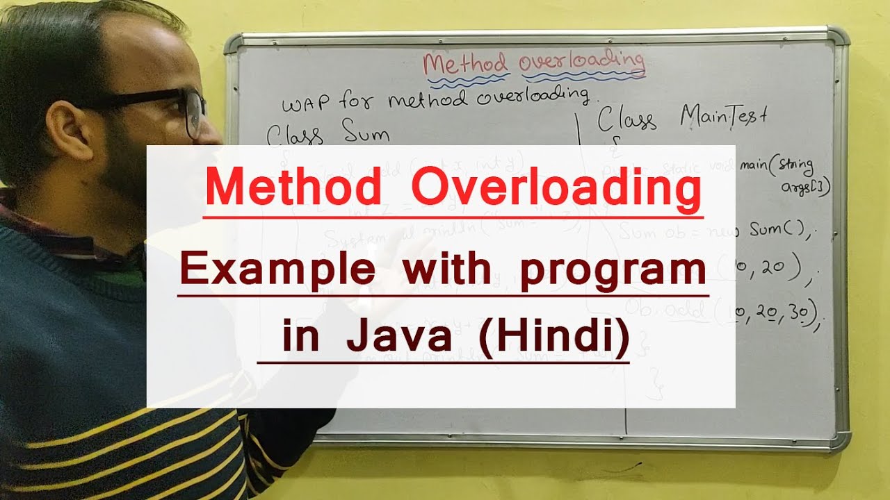 Method Overloading in Java (Hindi) with example program - 34