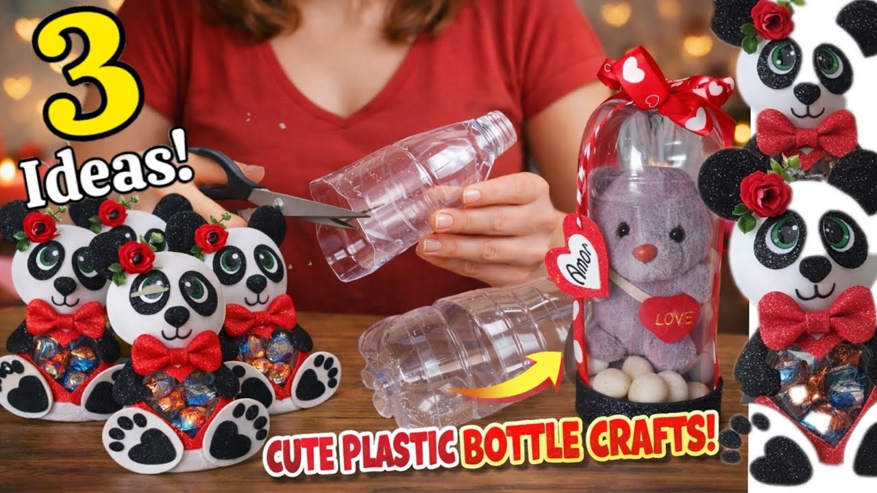 3 Easy Valentine's Day Gift Ideas 💞 with Recycled Bottles ♻️ They look store-bought 🤩