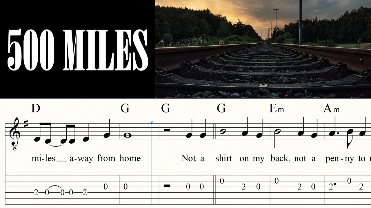 500 MILES | Guitar Lesson | Tutorial | Sheet Music & TABs