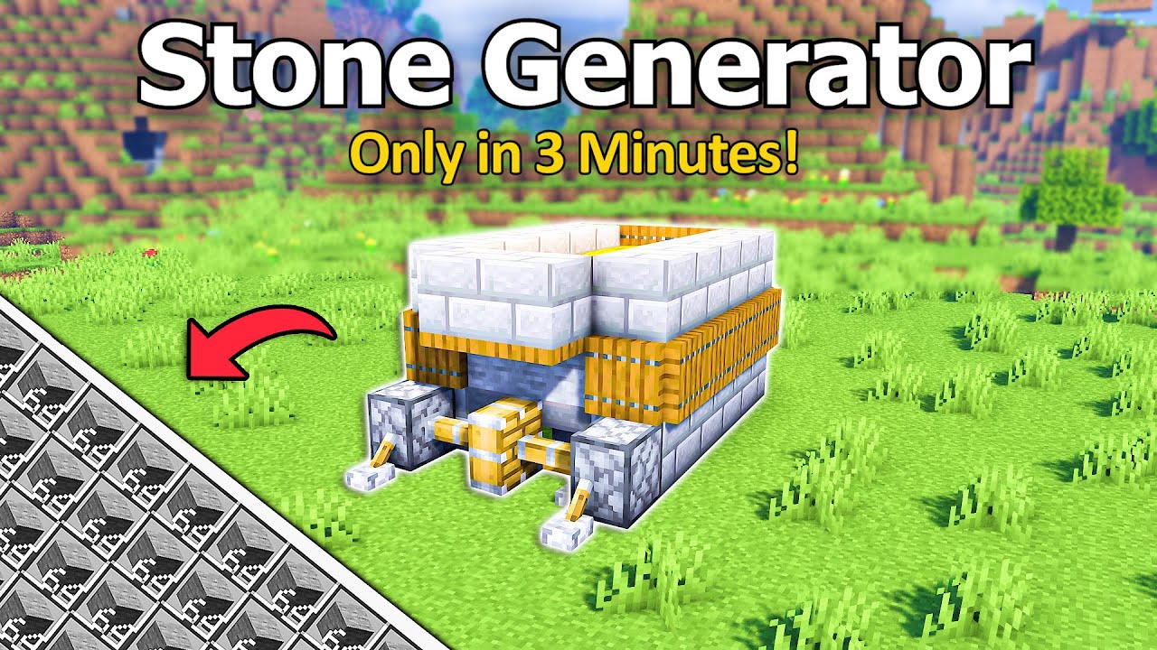Minecraft: EASY STONE GENERATOR FARM FOR ANY WORLD Tutorial 26.1 - 1.21+