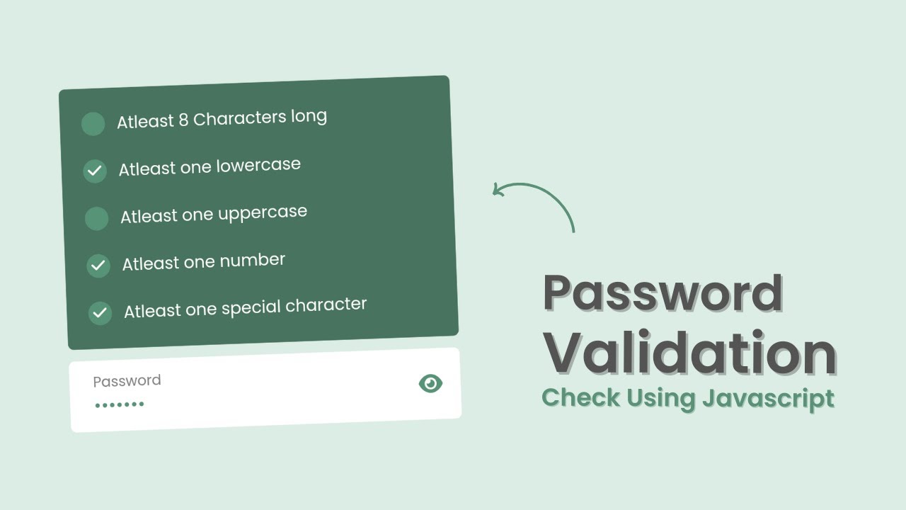 Password Validation Check using HTML CSS & Javascript | Password Validation Check using Javascript