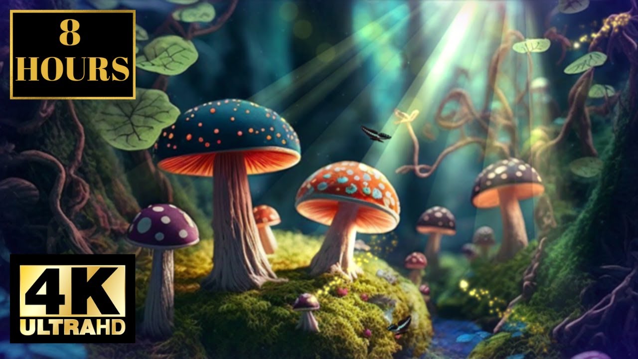 Magic Mushrooms Wallpaper Screensaver Background With Relaxing Music For Sleep, Study, Meditate
