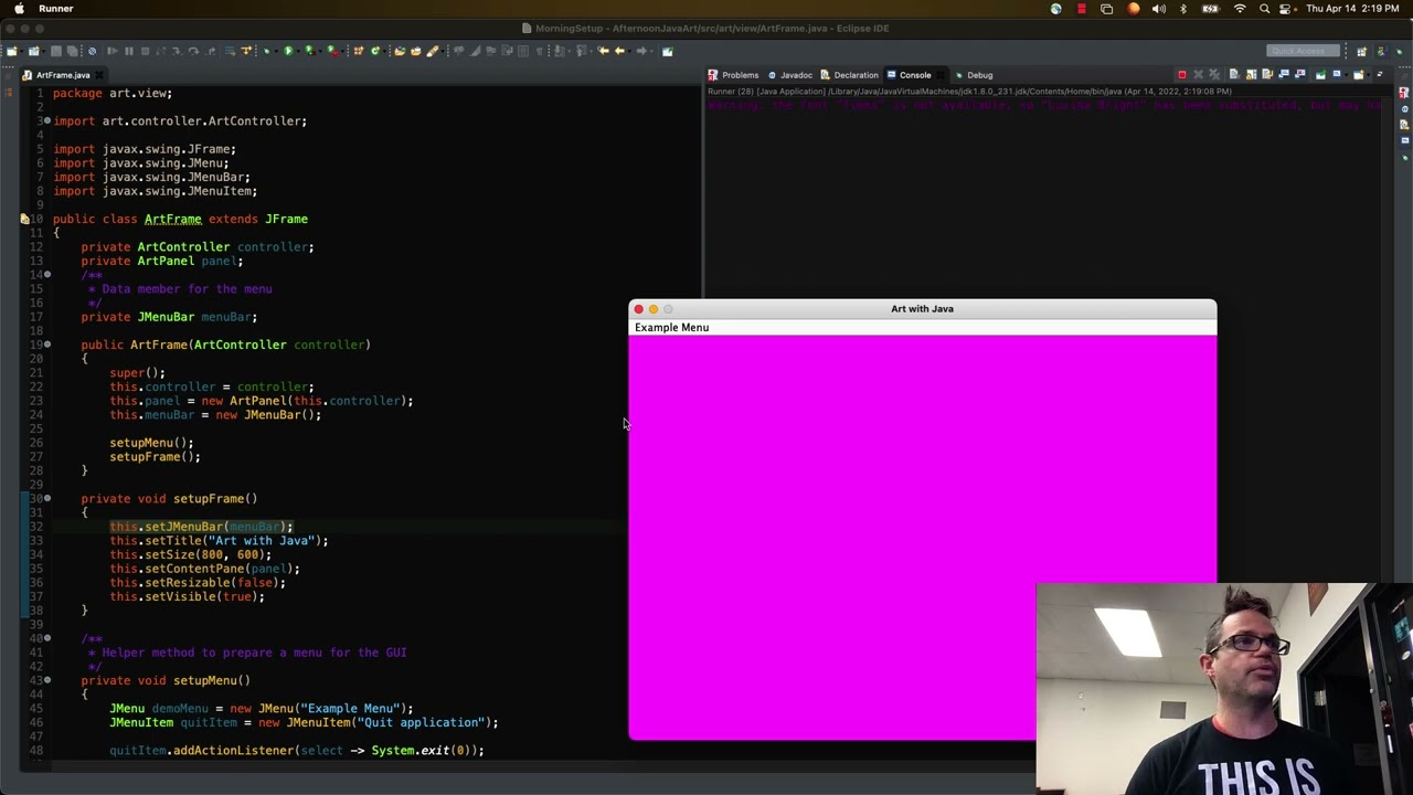 Adding a JMenuBar to a Java GUI