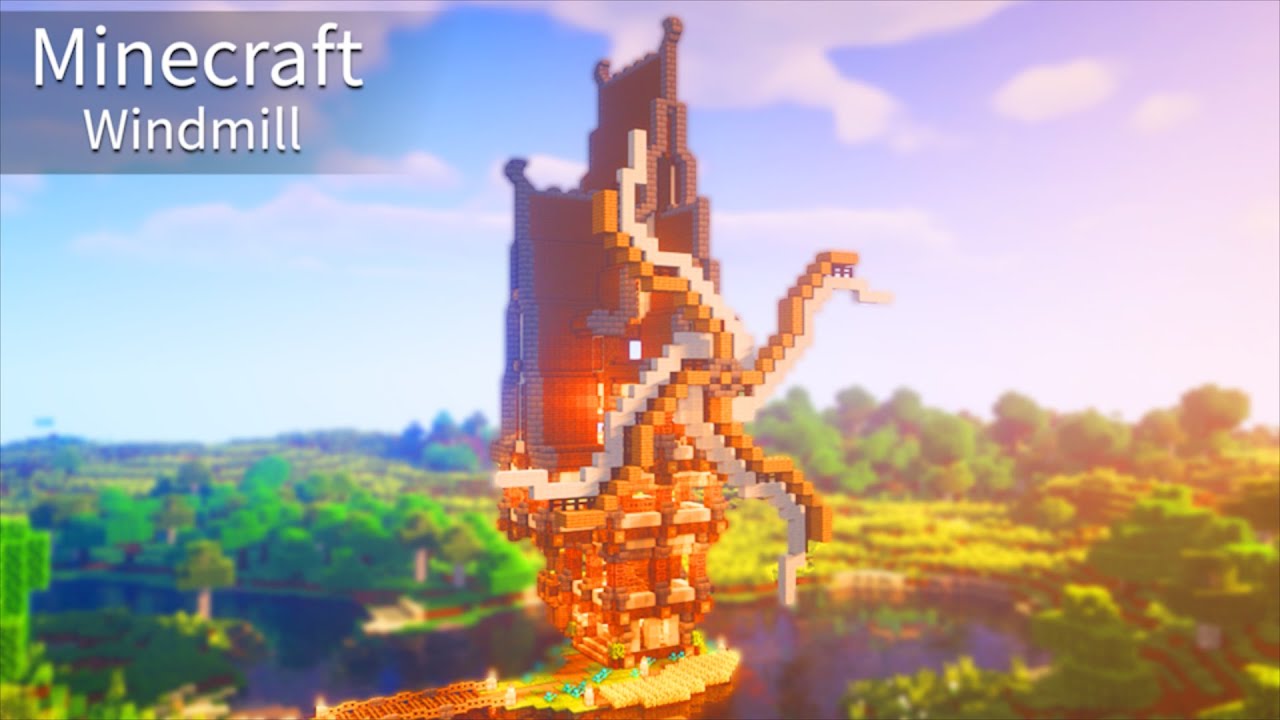 Minecraft 4K: Windmill house｜Sound build : How to build minecraft ...