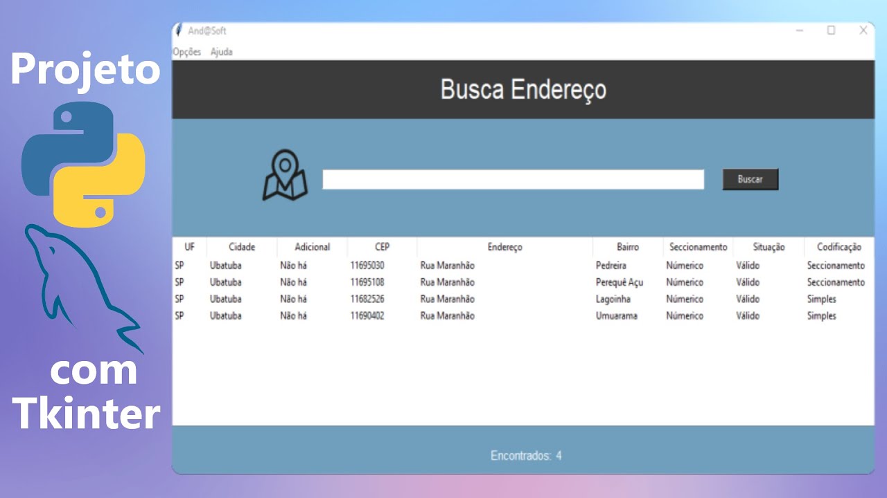 Consulta de CEPS de Ubatuba-SP em Python