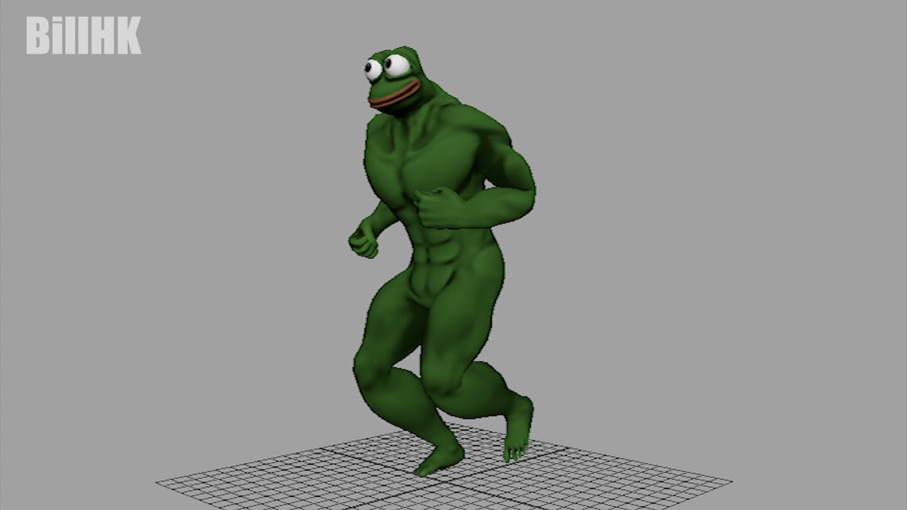 Pepe Frog run Cycle -xd animation