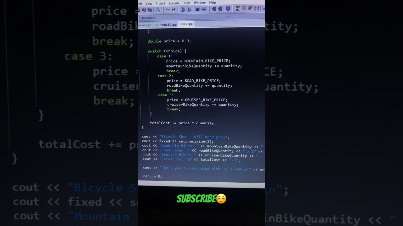bike shop IDE dev c++ #cppprogramming