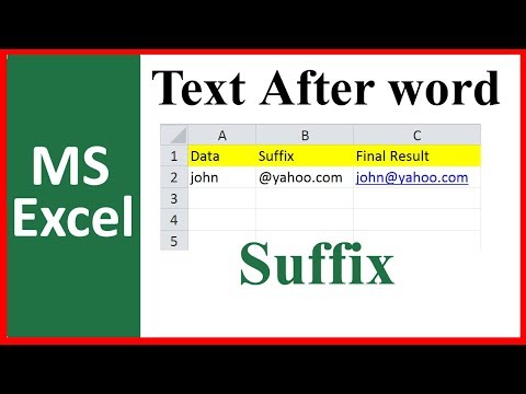 How to add suffix using function in microsoft excel