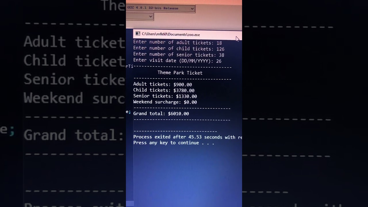 theme park output c++#coders #coding #codemasters #codingninja #codinglife #codelife #code #coders