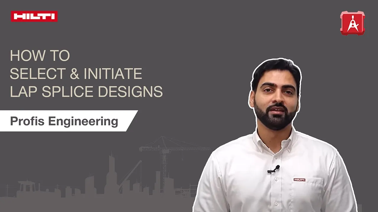 How to select & initiate lap splice designs in PROFIS Engineer...