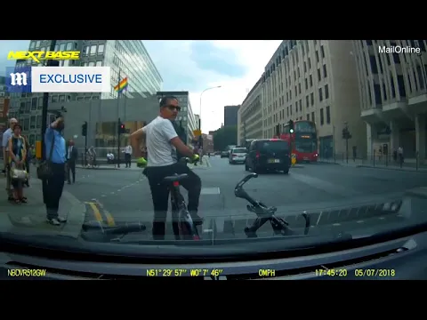 Cyclist Attacks Car with His Bike in London Road Rage Incident ...