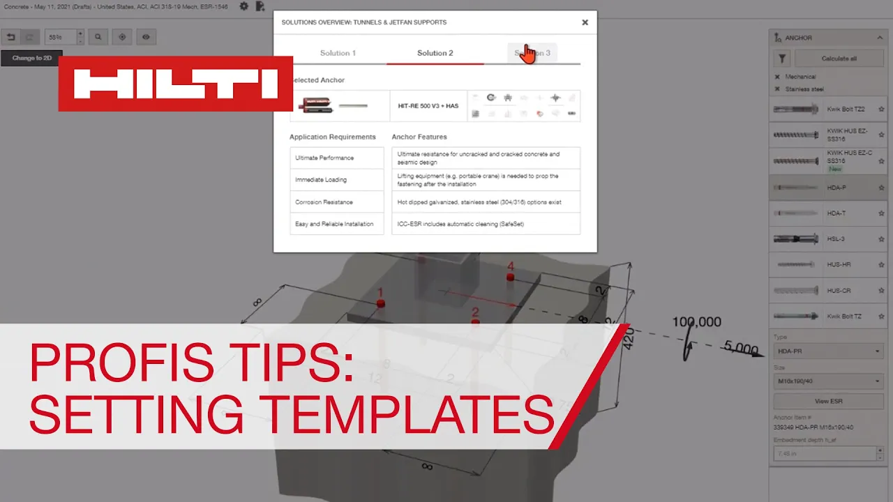 PROFIS Engineering Tips - Setting Templates - Hilti USA PROFIS Engineering Tips - Setting Templates - Hilti USA