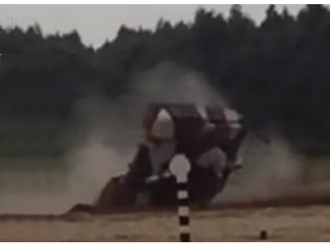 Russian Tank Drifts, Flips Over and Crashes on Its Side During Training ...