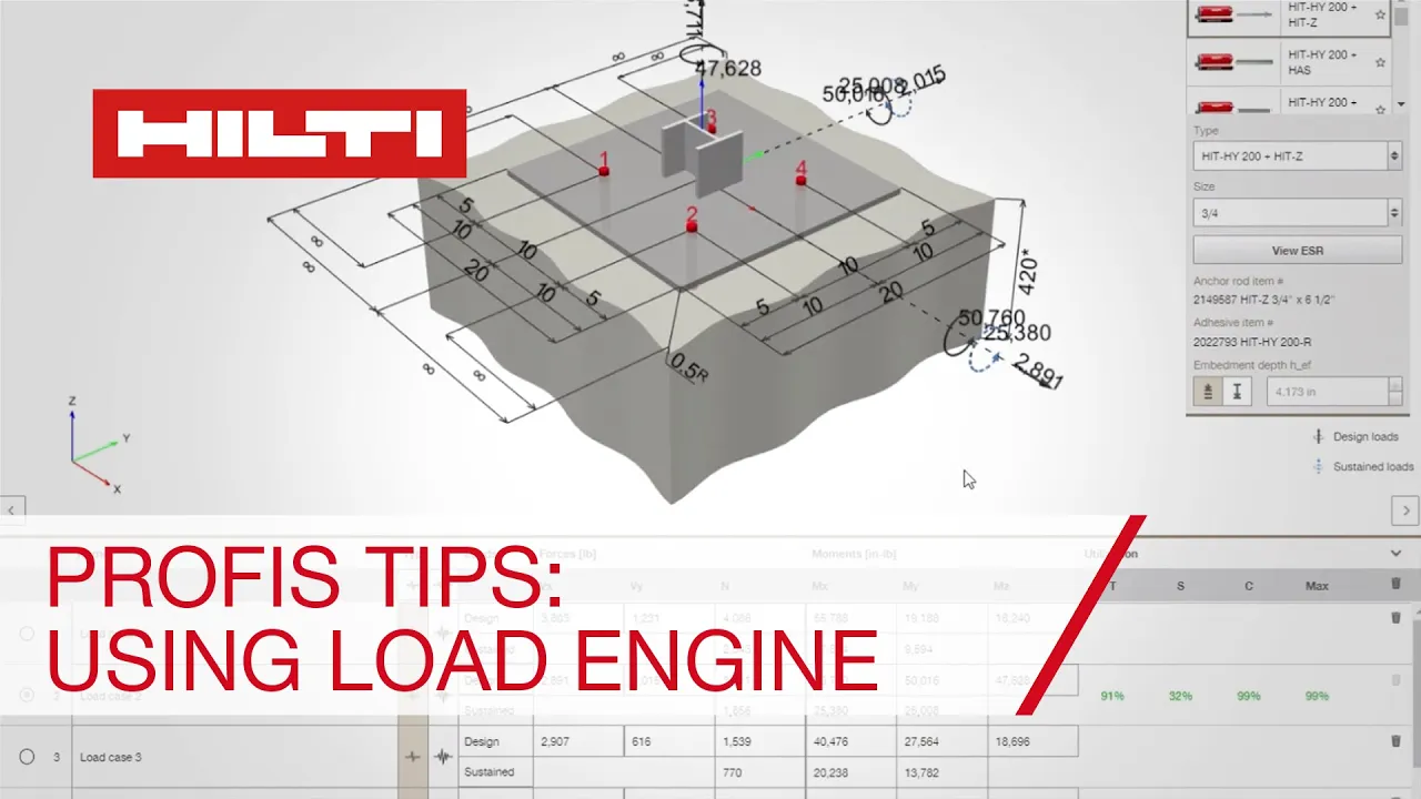 PROFIS Engineering Tips - Load Engine - Engineering Center Can